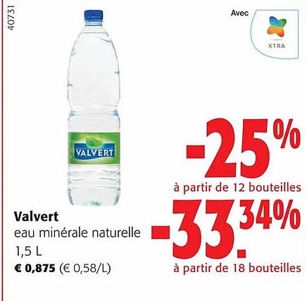Promo Valvert Eau Minérale Naturelle chez Colruyt - iCatalogue.fr