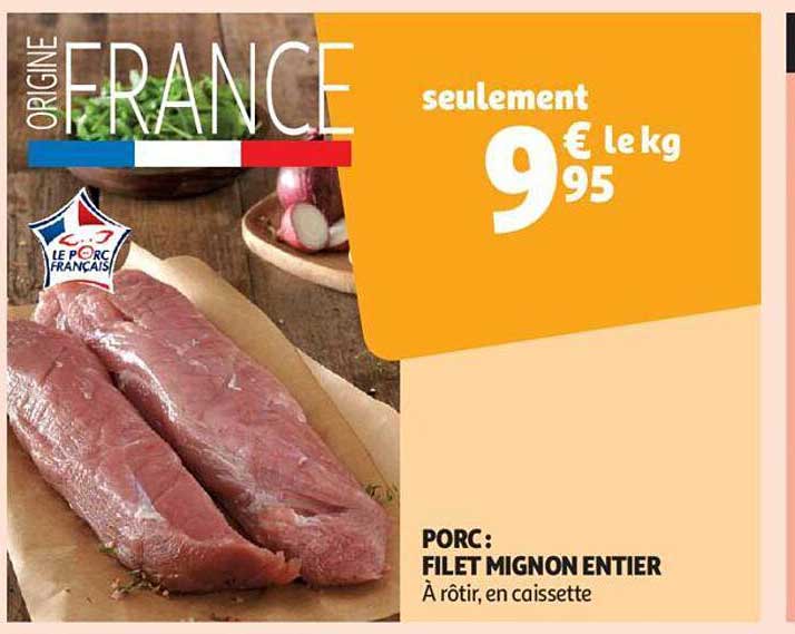 Promo Porc : Filet Mignon Entier chez Auchan - iCatalogue.fr