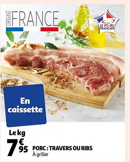 Promo Porc : Travers Ou Ribs chez Auchan - iCatalogue.fr