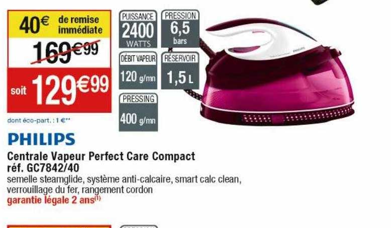 Promo Centrale Vapeur Perfect Care Compact Philips chez Cora ...