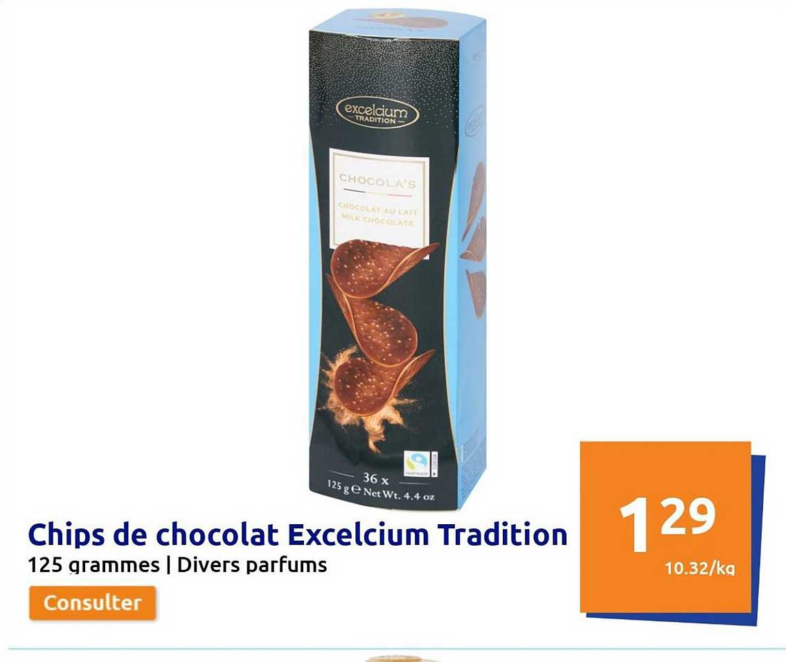 Promo Chips De Chocolat Excelcium Tradition chez Action - iCatalogue.fr