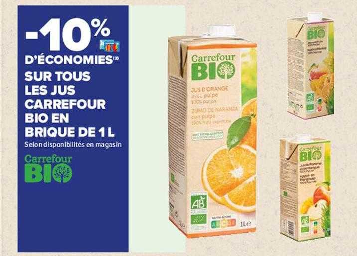 Promo Jus Carrefour Bio En Brique De 1 L chez Carrefour Contact ...