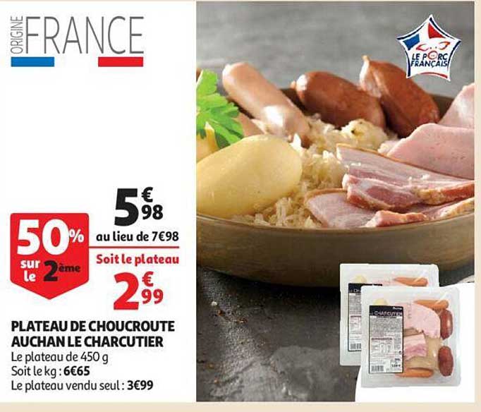 Promo Plateau De Choucroute Auchan Le Charcutier chez Auchan ...