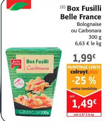 Promo Box Fusilli Belle France chez Colruyt - iCatalogue.fr