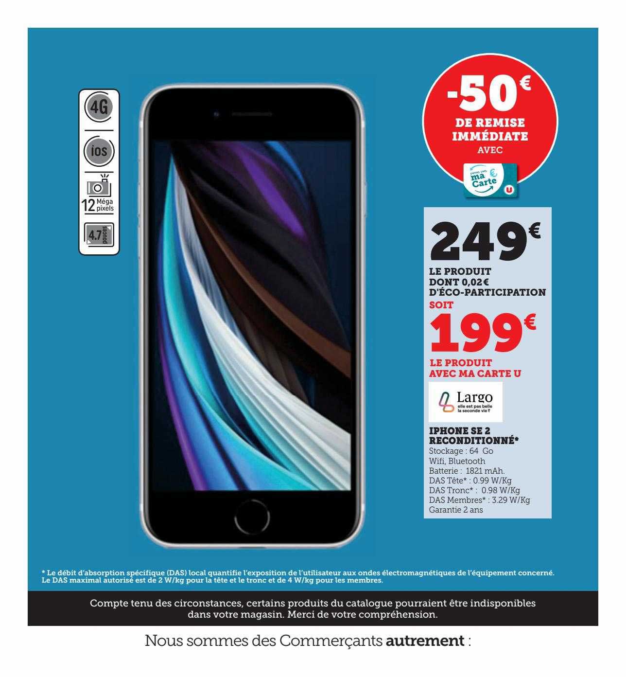 Promo IPhone Se 2 Reconditionné chez Hyper U - iCatalogue.fr
