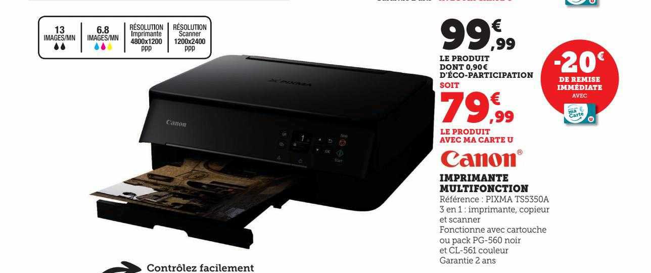 Promo Imprimante Multifonction Canon chez Hyper U - iCatalogue.fr