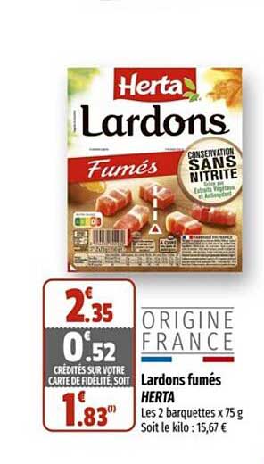 Promo Lardons Fumés Herta chez Coccimarket - iCatalogue.fr