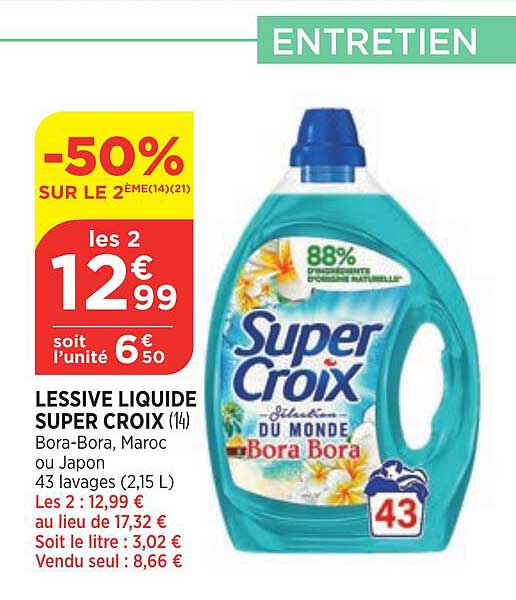 Promo Lessive Liquide Super Croix chez Atac - iCatalogue.fr