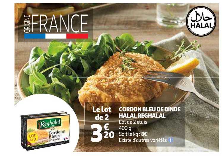 Promo Cordon Bleu De Dinde Halal Reghalal chez Auchan - iCatalogue.fr