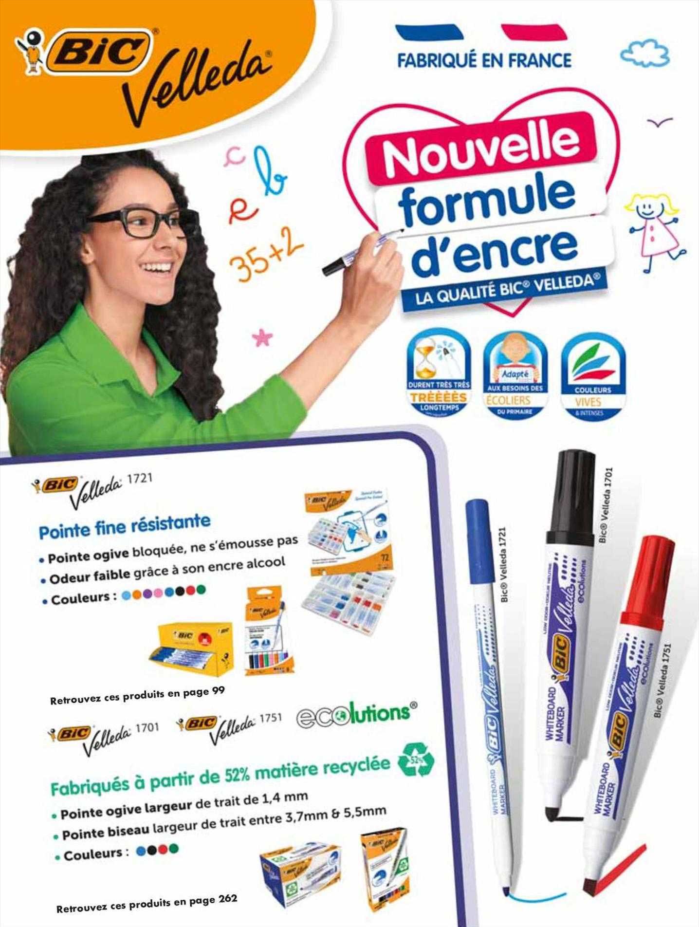 Promo Pointe Fine Résistante Bic Velleda chez Calipage - iCatalogue.fr