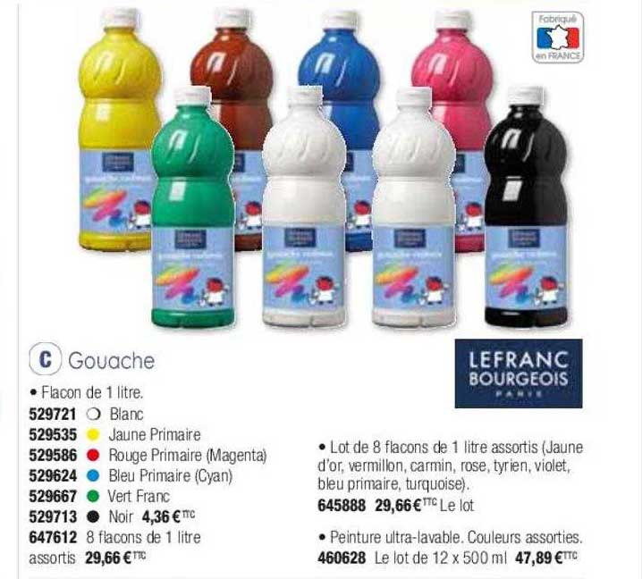 Promo Gouache Lefranc Bourgeois chez Calipage - iCatalogue.fr