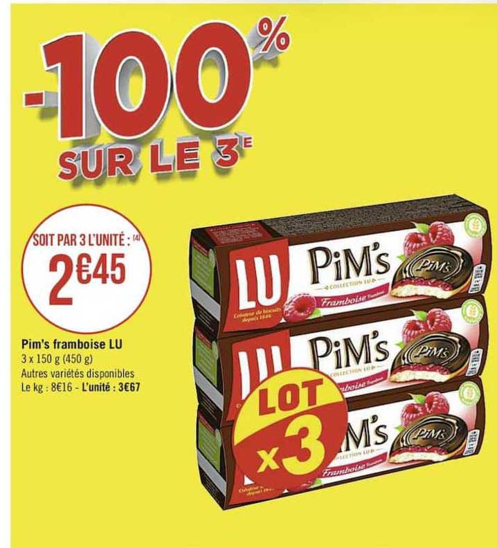 Offre Pim's Framboise Lu chez Casino Supermarches
