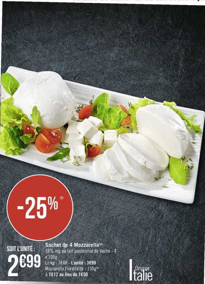 Promo Sachet De 4 Mozzarella chez Casino Supermarchés - iCatalogue.fr