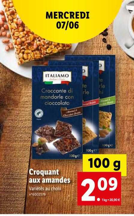 Promo Croquant Aux Amandes Italiamo chez Lidl - iCatalogue.fr