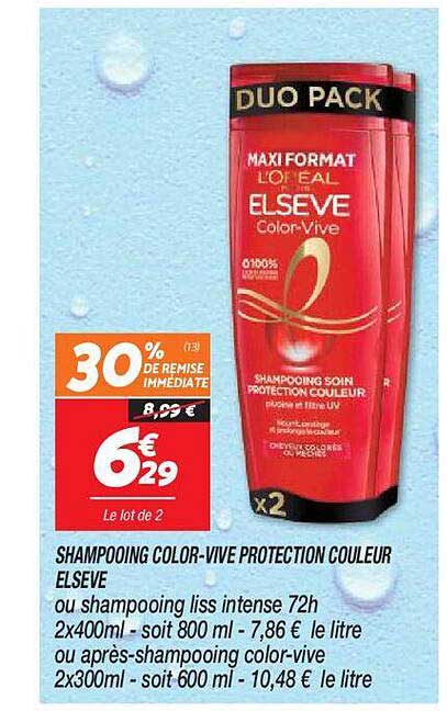 Promo Shampooing Color-vive Protection Couleur Elsève chez Netto ...