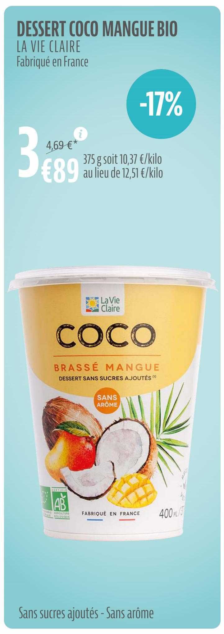 Promo Dessert Coco Mangue Bio La Vie Claire chez La Vie claire ...