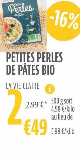 Promo Petite Perles De Pâtes Bio La Vie Claire chez La Vie claire ...