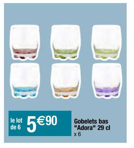 Promo Gobelets Bas "adora" 29cl chez Migros France - iCatalogue.fr