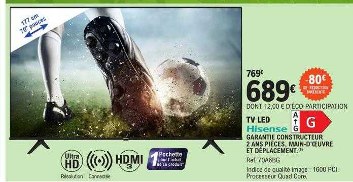 Promo Tv Led 177 Cm 70" Hisense chez E.Leclerc - iCatalogue.fr